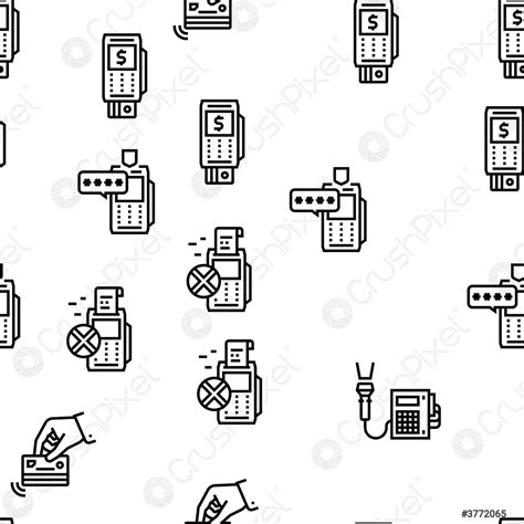 Pos Terminal Device Vector Seamless Pattern Stock Vector Crushpixel
