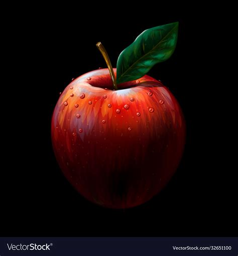 Red Apple Realistic Color Artistic Image Vector Image