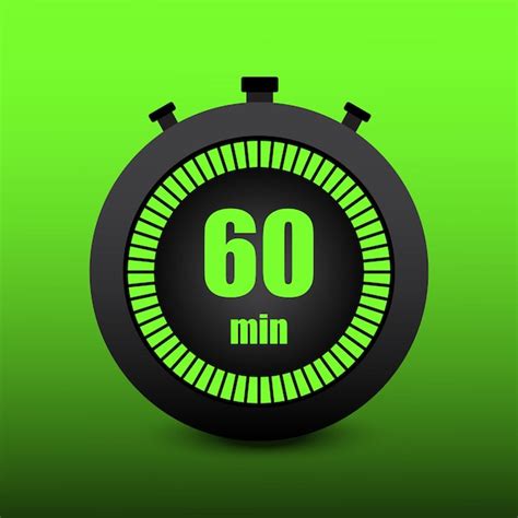Premium Vector 60 Minute Timer Green Gradient Background Digital