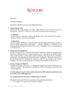 Protocol Template For IRB Submission