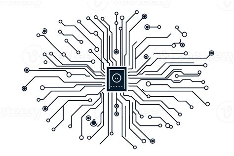 Abstract Image Of A Digital Circuit Board With Interconnected Lines