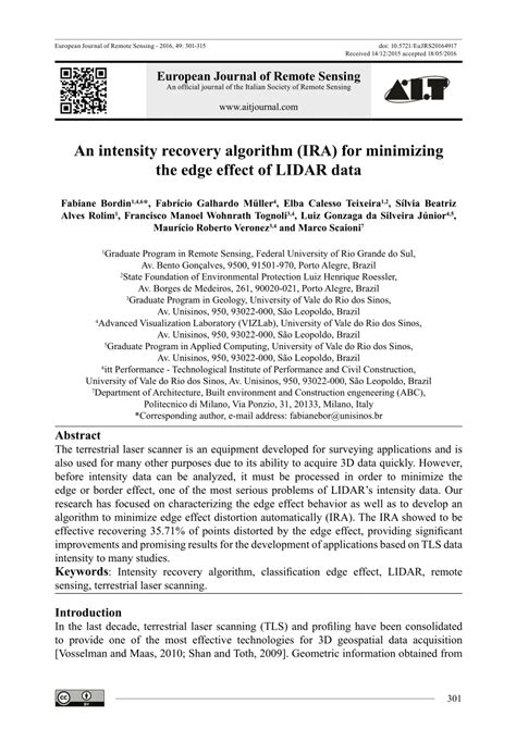 Pdf An Intensity Recovery Algorithm Ira For Minimizing The Edge
