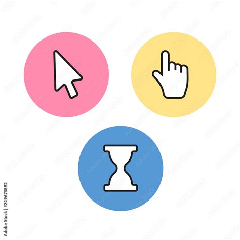 Vector De Stock Pixel Mouse Cursors Pointer Arrow And Wait Vetor