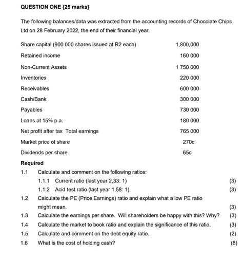 Solved QUESTION ONE Marks Chegg Com