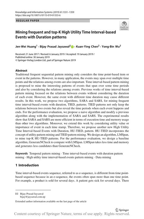 mining frequent and top k high utility time interval based events with duration patterns
