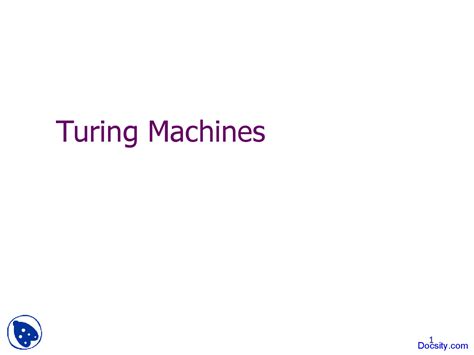 Turing Machines Computability Lecture Slide Docsity