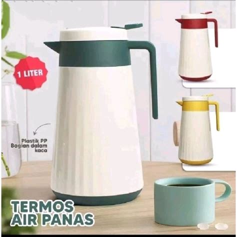Jual Teko Termos Jug Air Panas Liter Bahan Dalam Kaca Luar Plastik Teko Jug Air Panas Shopee