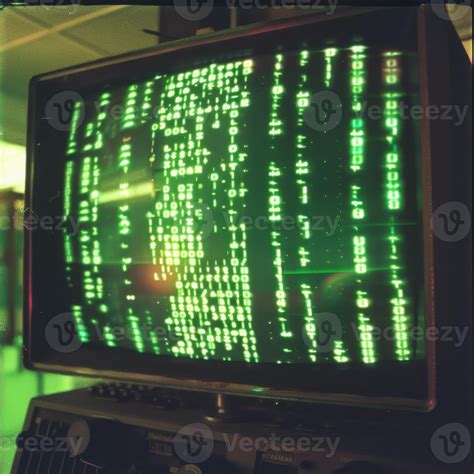 green phosphor monitor displaying source code from the 80s 48831040