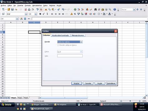 Openoffice Calc Validación De Datos