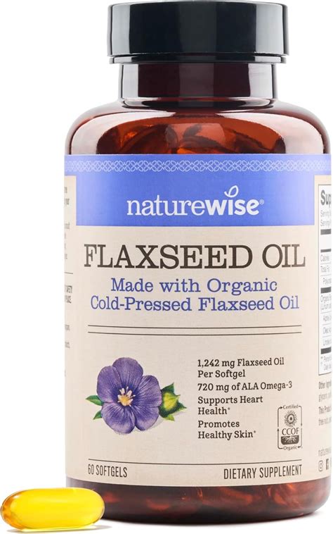 Naturewise Flaxseed Oil 1200 Mg Fish Free Omega 3 6 9 With