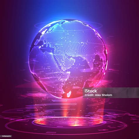 벡터 3d 행성 지구는 여러 가지 색의 배경에 배경 0명에 대한 스톡 벡터 아트 및 기타 이미지 0명 3차원 형태 개념 Istock