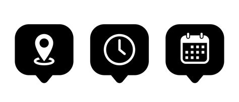 Address Time And Date Icon Vector With Speech Bubbles Events Concept Vector Art At