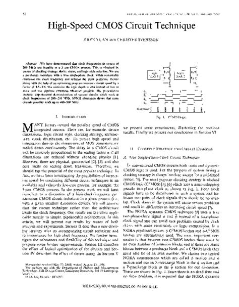 pdf high speed cmos circuit technique