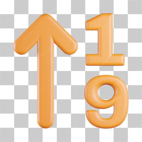 Premium Psd Descending Arrow Number 3d Icon