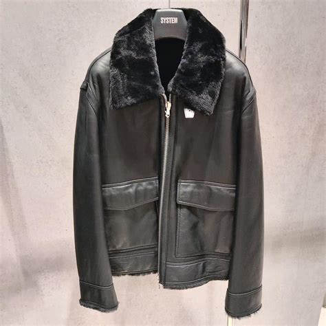 시스템옴므 레더 램스킨 리버시블 퍼 무스탕 점퍼 블랙 세컨웨어 헬로마켓