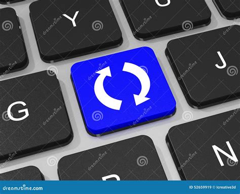 Refresh Or Recycle Key On Keyboard Of Laptop Computer Stock