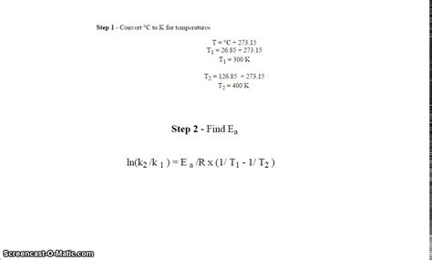 Given Activation Energy Two Temperatures A Reaction Rate Constant Find Other Rate Constant