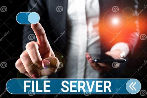 Text Sign Showing File Server Concept Meaning Device Which Controls Access To Separately Stored