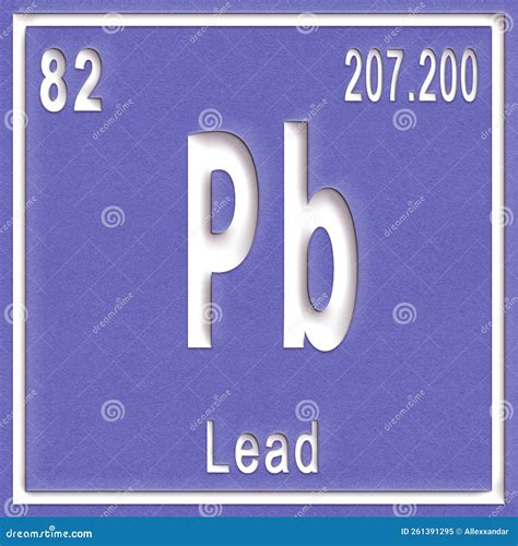 Lead Chemical Element Sign With Atomic Number And Atomic Weight Stock
