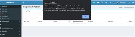 Bug Daftar Rekapitulasi Kehadiran · Issue 5837 · Opensidopensid · Github