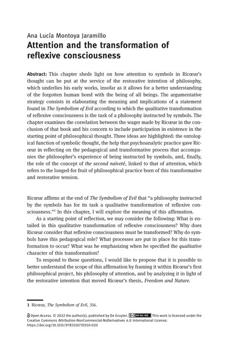Pdf Attention And The Transformation Of Reflexive Consciousness