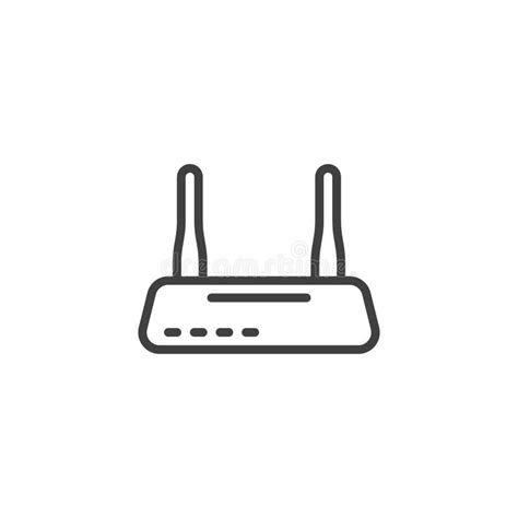 Wifi Router Line Icon Outline Vector Sign Linear Pictogram Isolated On White Stock Vector