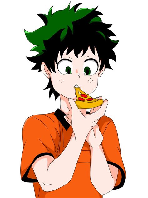 Deku Eating Pizza Art Anime