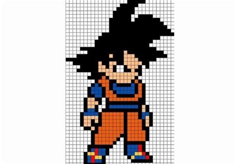 Dibujo Pixel Art Goku Descargar Plantilla Gratis En Pdf