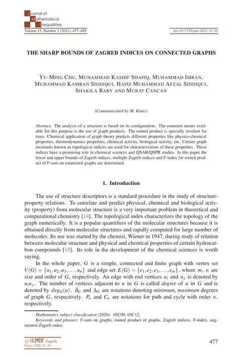 Pdf The Sharp Bounds Of Zagreb Indices On Connected Graphs