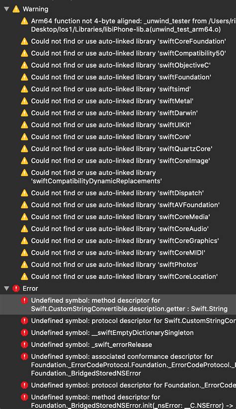 Undefined Symbol And Could Not Find Auto Linked Library Swift Unity