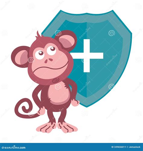 Monkey And Virus Icon On Blue Background Icon Monkeypox Logo Vector Illustration