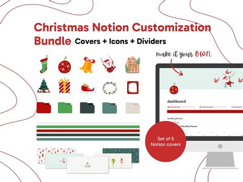 Notion Icons For Notion Template Christmas Notion Customization Bundle