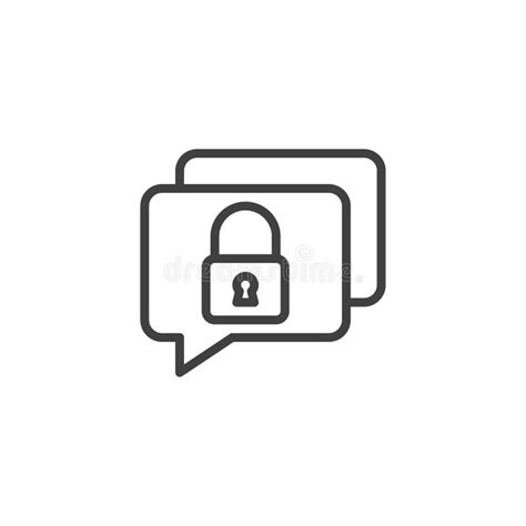 Private Chat Message Line Icon Stock Vector Illustration Of Privacy Logo 246641003