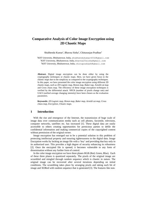 PDF Comparative Analysis Of Color Image Encryption Using 2D Chaotic Maps