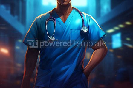 Nurse In Blue Scrub Shirt And Stethoscope Uhd Image Wrapped Gratis Imagen De Ia