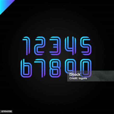 스포츠 글꼴 번호는 평행선에 의해 형성 된 로고를 설정 합니다 배너 프레 젠 테이 션 웹 페이지 카드 레이블 또는 포스터에 대 한 벡터 디자인 0에 대한 스톡 벡터 아트 및