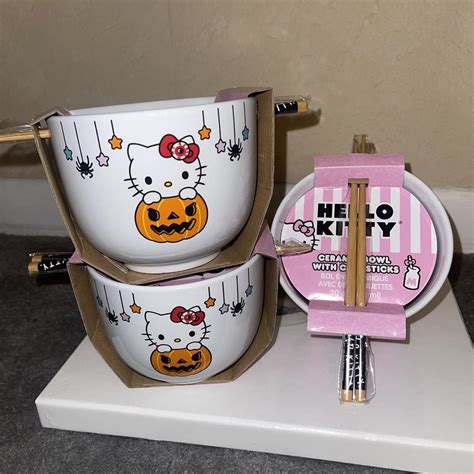 Hello Kitty Halloween Ramen Bowl And Chopsticks Depop