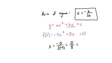 Find The Vertex And Axis Of Symmetry For The Graph Of Each Function State If The Vertex Is A