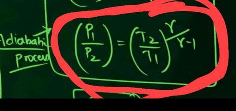 The Image Shows The Formula For An Adiabatic Process Frac{p 1}{p 2}