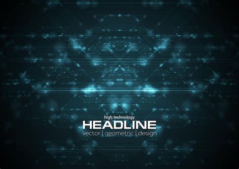 Premium Vector Abstract Blue Shiny Cyberspace Tech Background