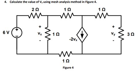 Solved 4 Calculate The Value Of Vy Using Mesh Analysis
