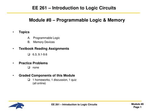 PPT EE Introduction To Logic Circuits PowerPoint Presentation ID