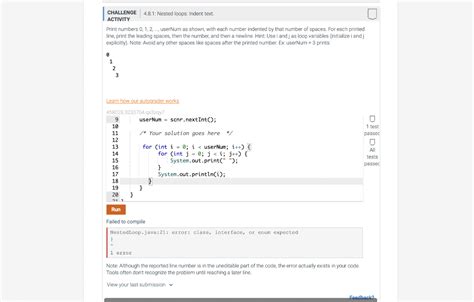 Solved Activity Print Numbers 012 Usernum As Shown