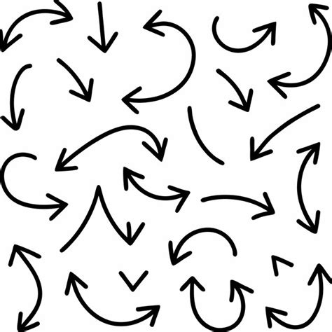 Hand Drawn Arrows Pointing In Multiple Directions Premium AI