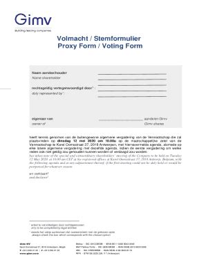 Fillable Online Proxy Form Voting Form Fax Email Print PdfFiller