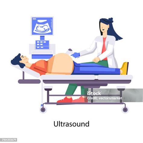 Ilustración De Un Médico Haciendo Ultrasonido Ilustración De Estilo