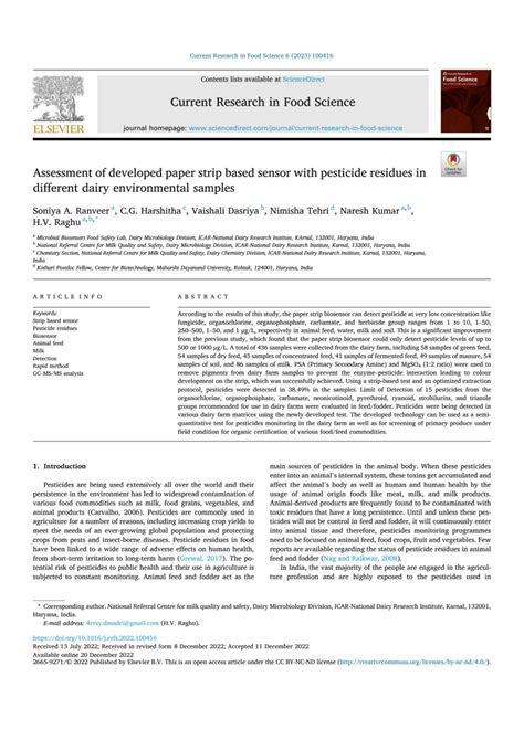 Pdf Assessment Of Developed Paper Strip Based Sensor With Pesticide