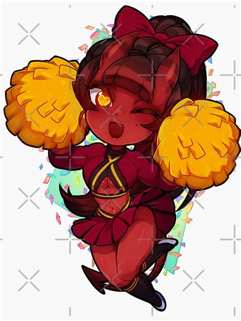 Meru The Succubus Chibi Sexy Cheerleader Sticker For Sale By Buubunny Redbubble