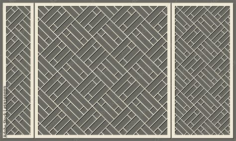 Geometric Pattern Abstract Rectangles And Squares Laser Cutting Of A Decorative Panel Template
