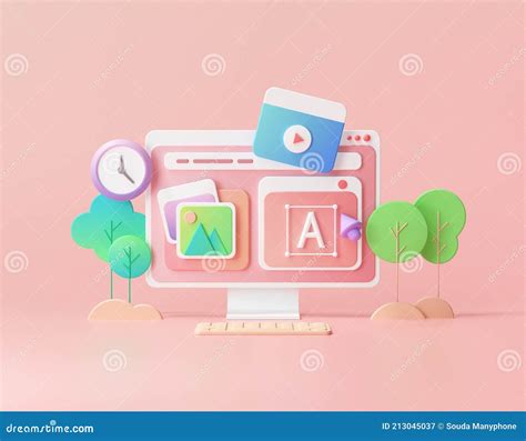 Web UI UX Design Web Development Concept Web Building And SEO Optimization Marketing Stock